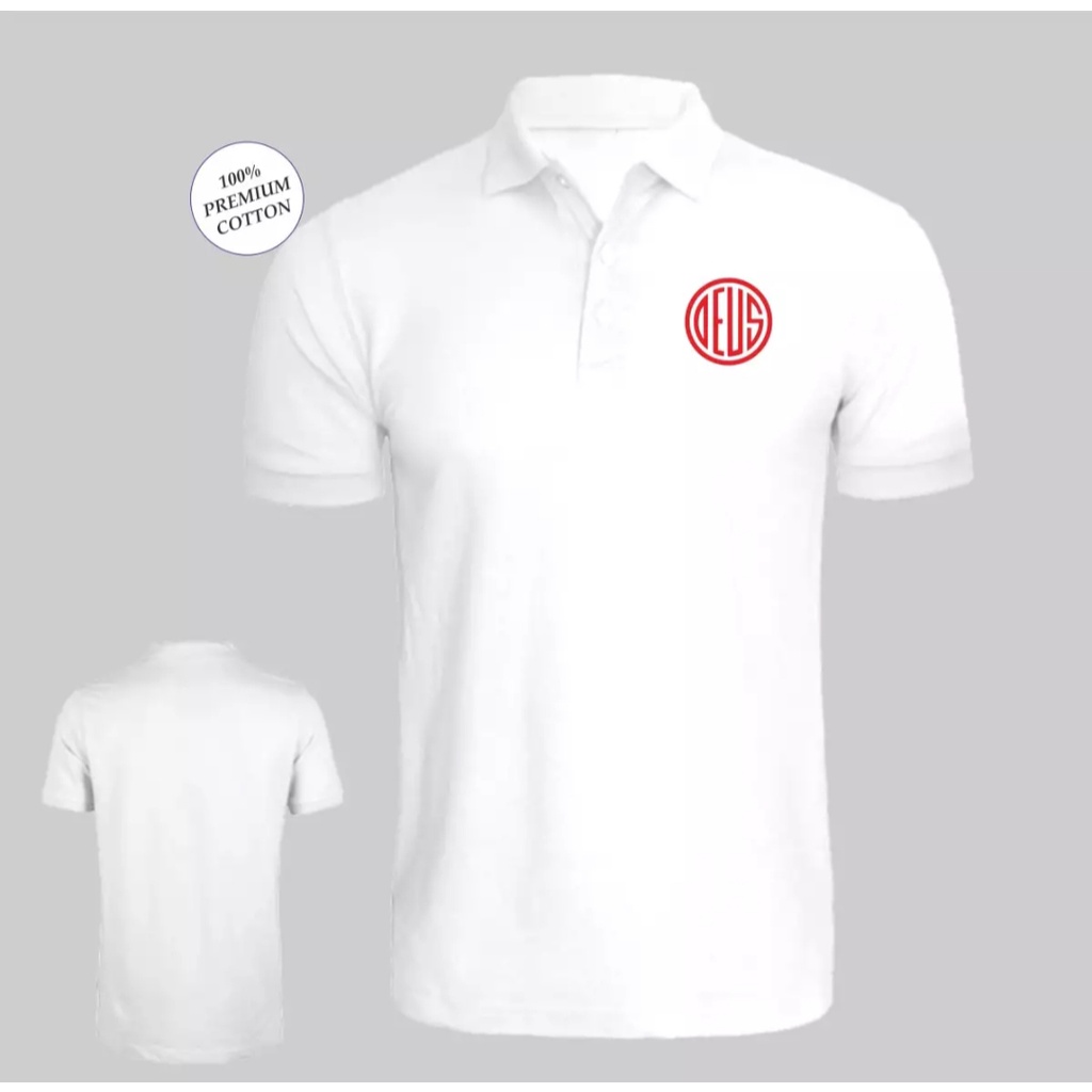 Jual Kaos Distro Polo T-Shirt Berkerah Terbaru DEUS Cirlce Logo Red ...