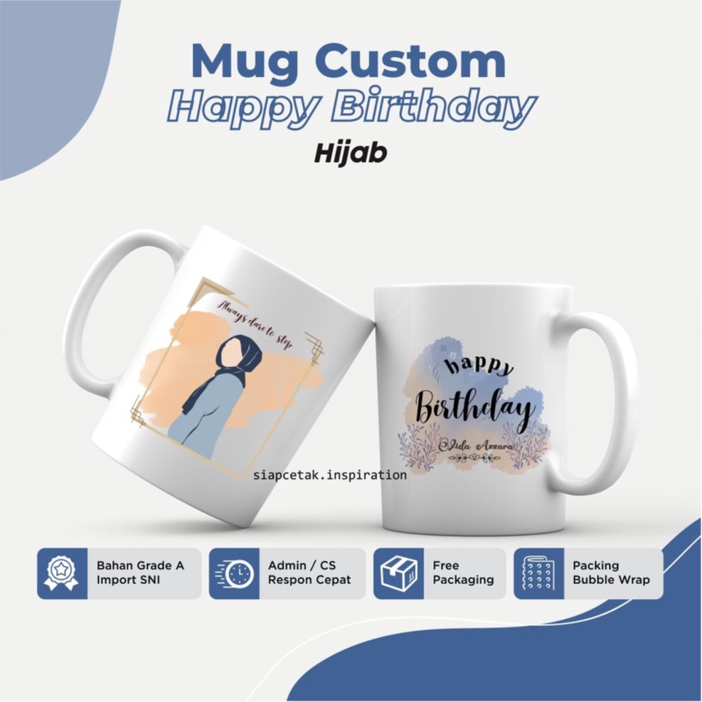 Jual Hadiah Ulang Tahun Mug Custom Happy Birthday Gift Gelas Nama ...