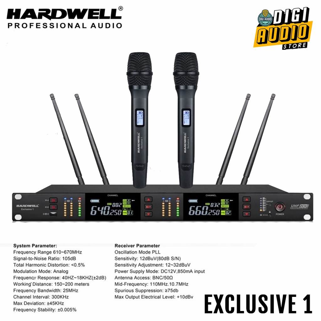 Jual Microphone Wireless HARDWELL EXCLUSIVE 1 - 2 Handheld Vocal Mic ...