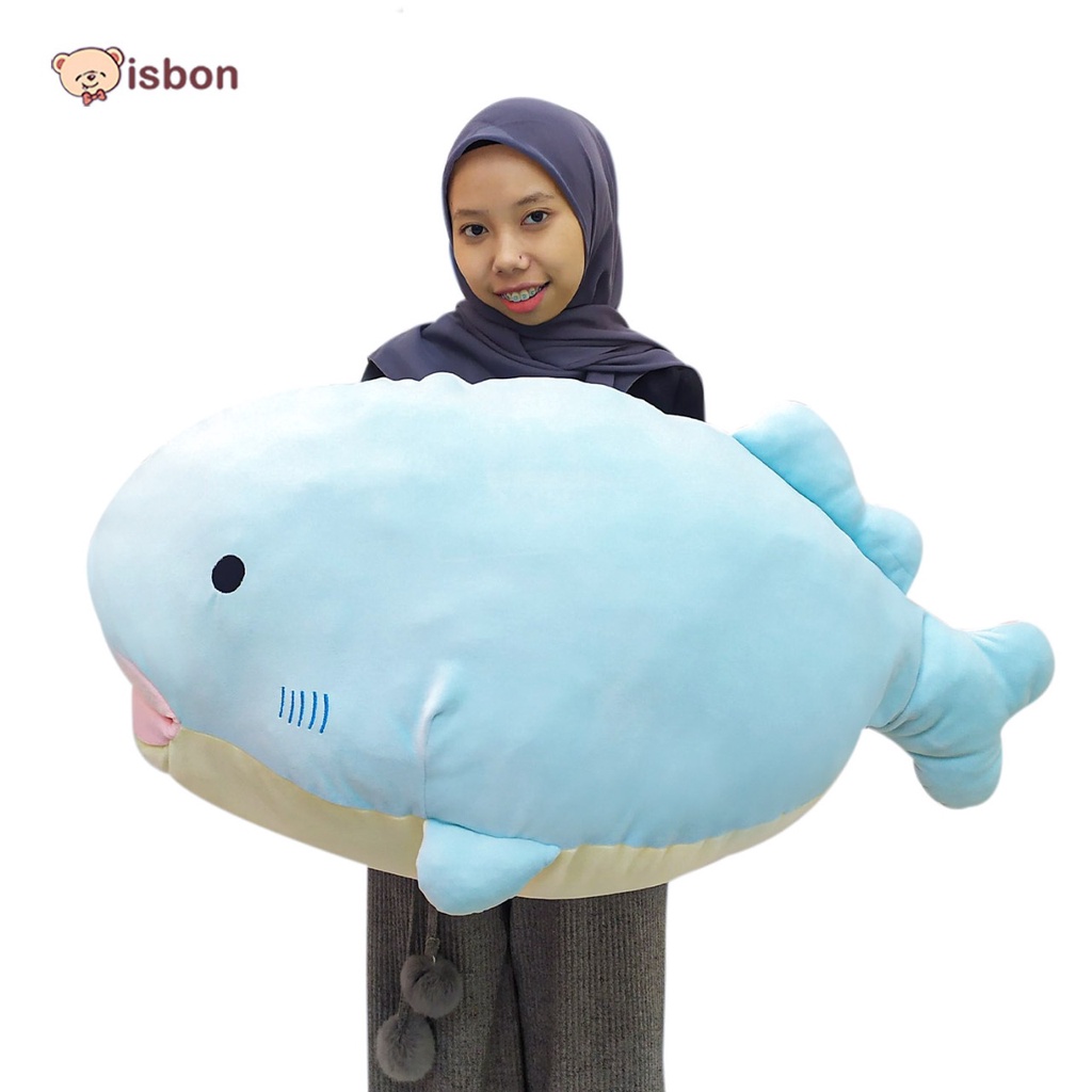 Jual Boneka Ikan Paus WHALLY JUMBO Besar Warna Biru bantal tidur dan ...