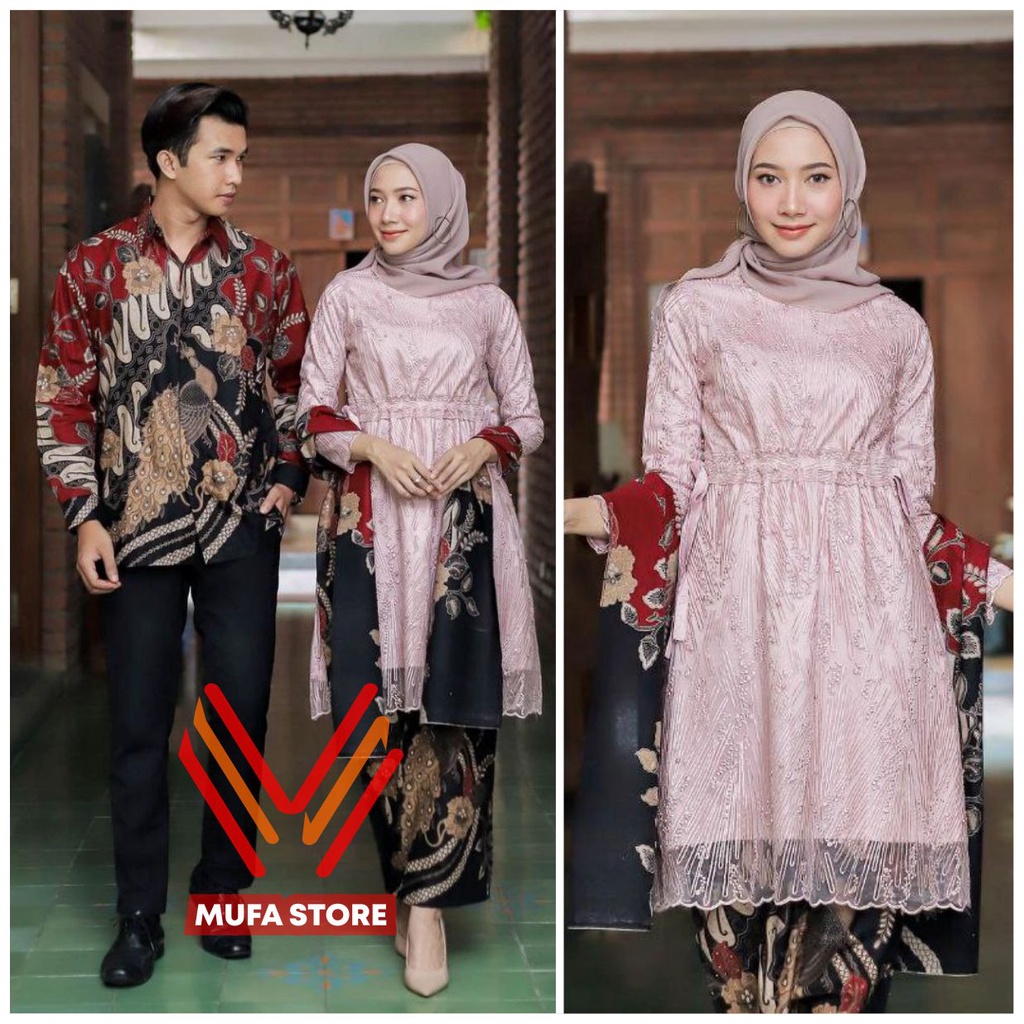 Jual Batik Couple Kebaya Modern Kebaya Tunangan Lamaran Baju Wisuda ...