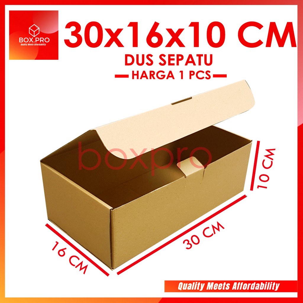 Jual Kardus Sepatu Dus uk 30x16x10 cm (ECER) Die Cut Box Kotak Packing ...