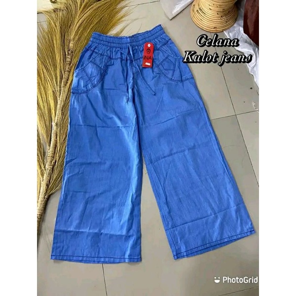 Jual CELANA KULOT JEANS WANITA HIGHT WAIST PREMIUM//celana kulot jeans ...