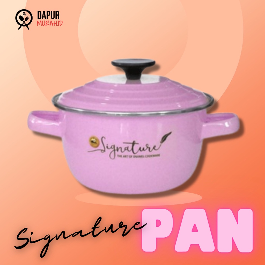 Jual DM - Panci Enamel Maspion 26 cm Signature Pan - Pink / Merah Muda ...
