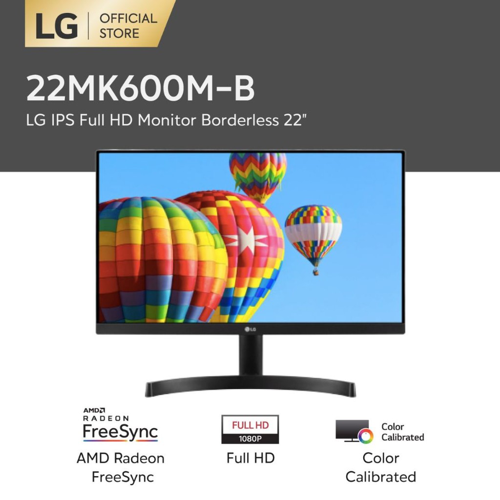 Jual LG 22MK600M-B Monitor 22-Inch Class Full HD IPS LED with Radeon FreeSync | Shopee Indonesia