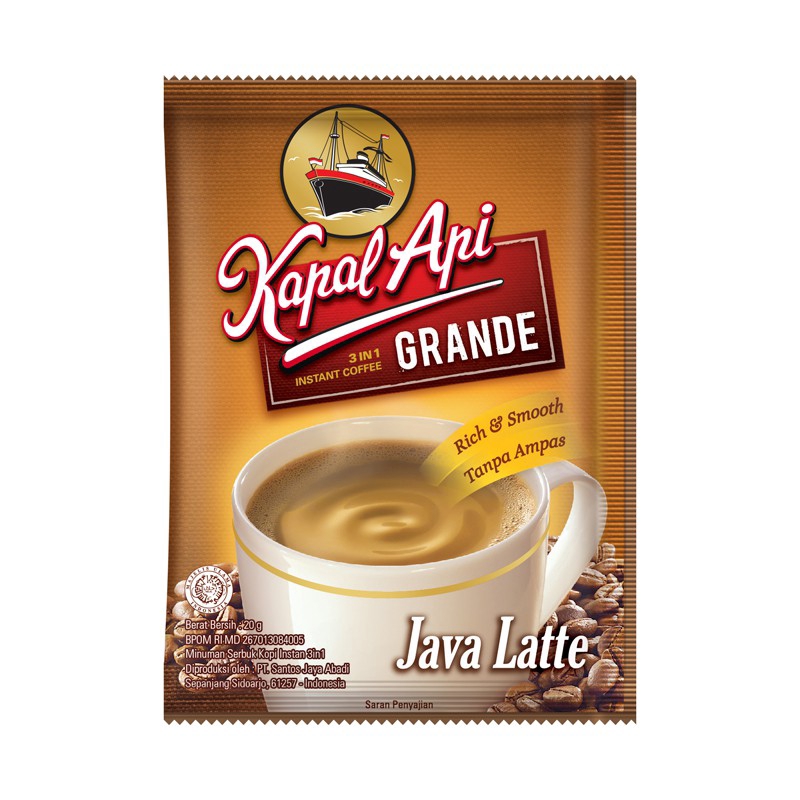 Jual Kapal Api Grande Java Latte Renteng (Isi 10 Sachet x 20 Gram ...