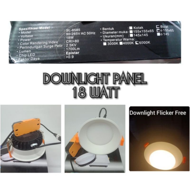 Jual Lampu Downlight Inbow 18w 18 watt Flicker Free Chips | Shopee ...