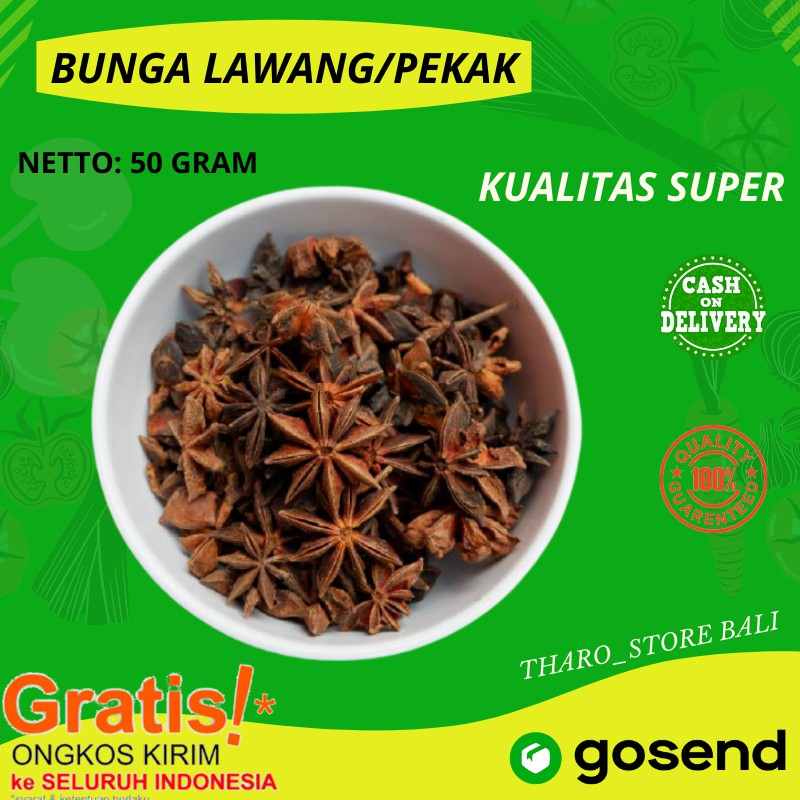 Jual BUMBU DAPUR BUNGA LAWANG 50 gram KEMBANG PEKAK REMPAH BUMBU ...