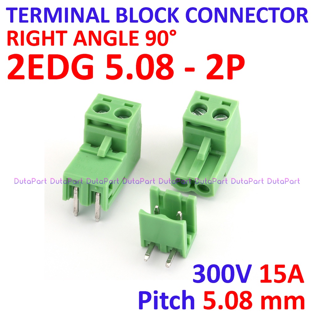 Jual 2EDG 5.08 2P 2 Pin Right Angle Siku Terminal Block Connector 5 ...