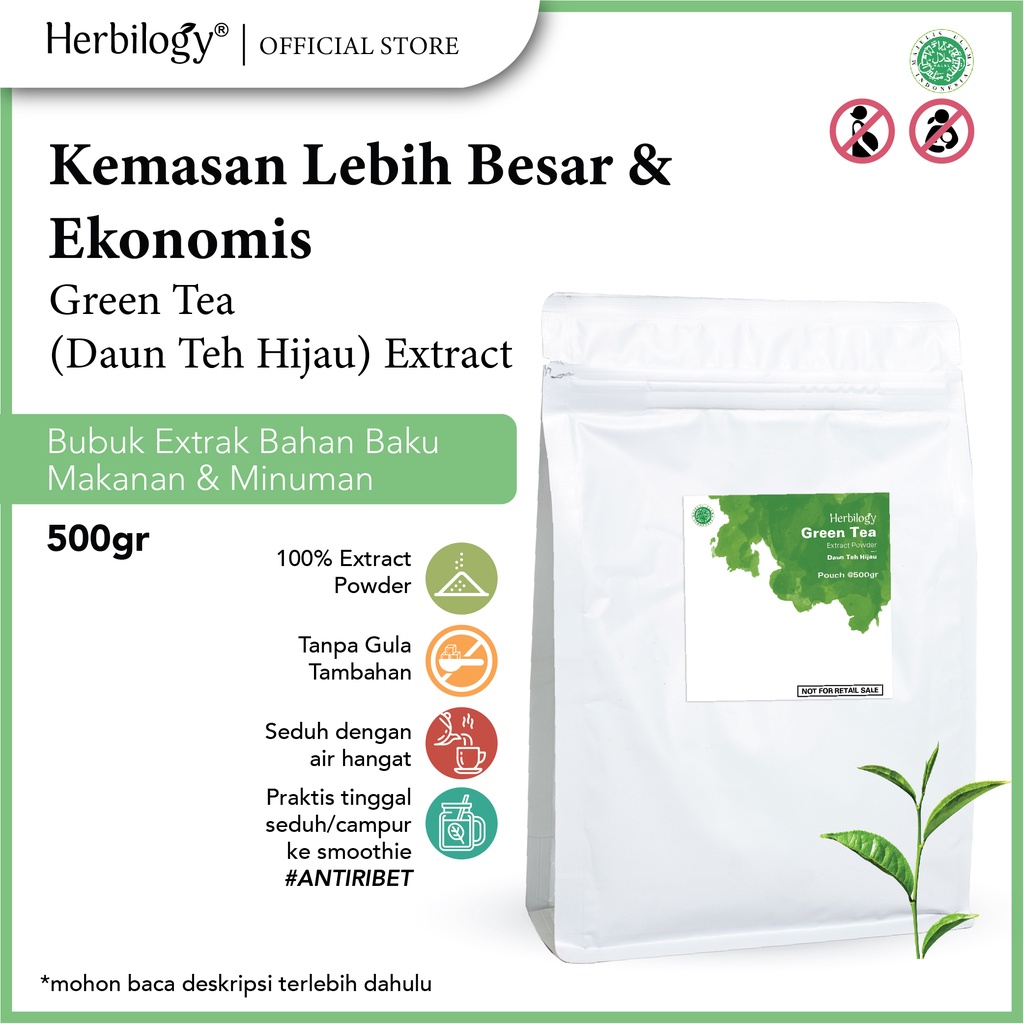 Jual Herbilogy Green Tea (Daun Teh Hijau) Extract Powder 500 gr ...