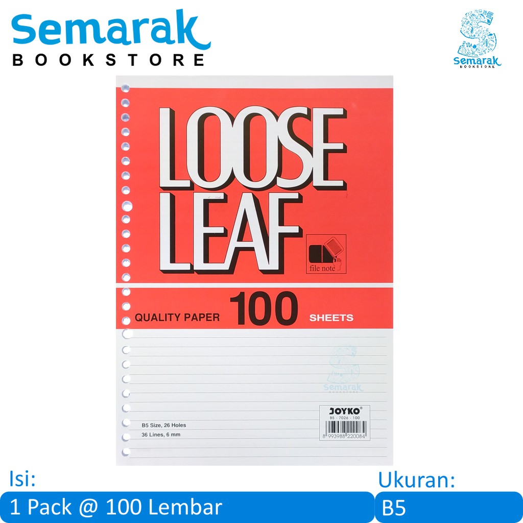 Jual Kertas Binder Joyko 7026 Loose Leaf B5 [1 Pack @100 Lembar] | Shopee Indonesia