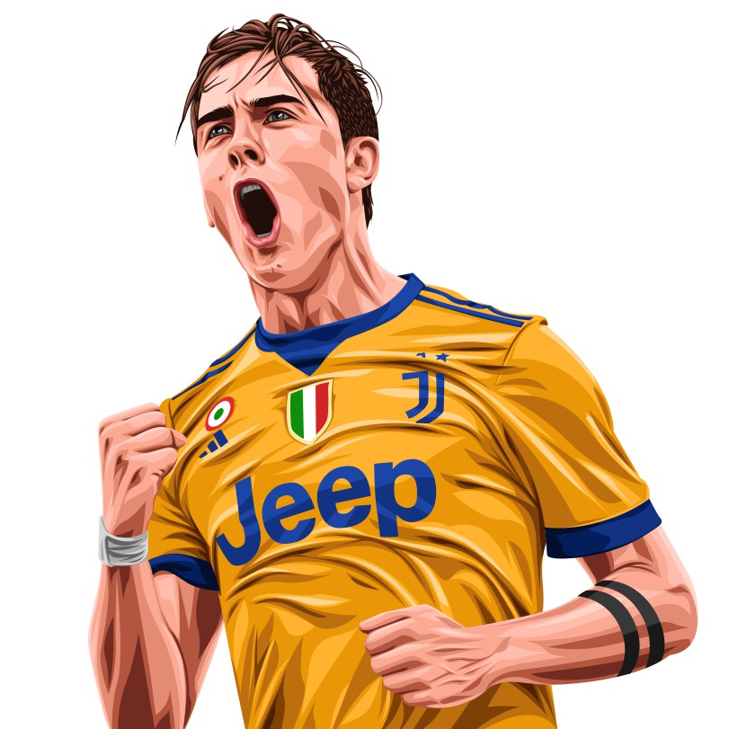 Jual Poster Hiasan Dinding Tema Bola Dybala Juventus plus frame bingkai ...