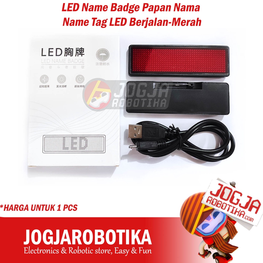 Jual LED Name Badge Papan Nama Name Tag LED Berjalan-Merah | Shopee Indonesia