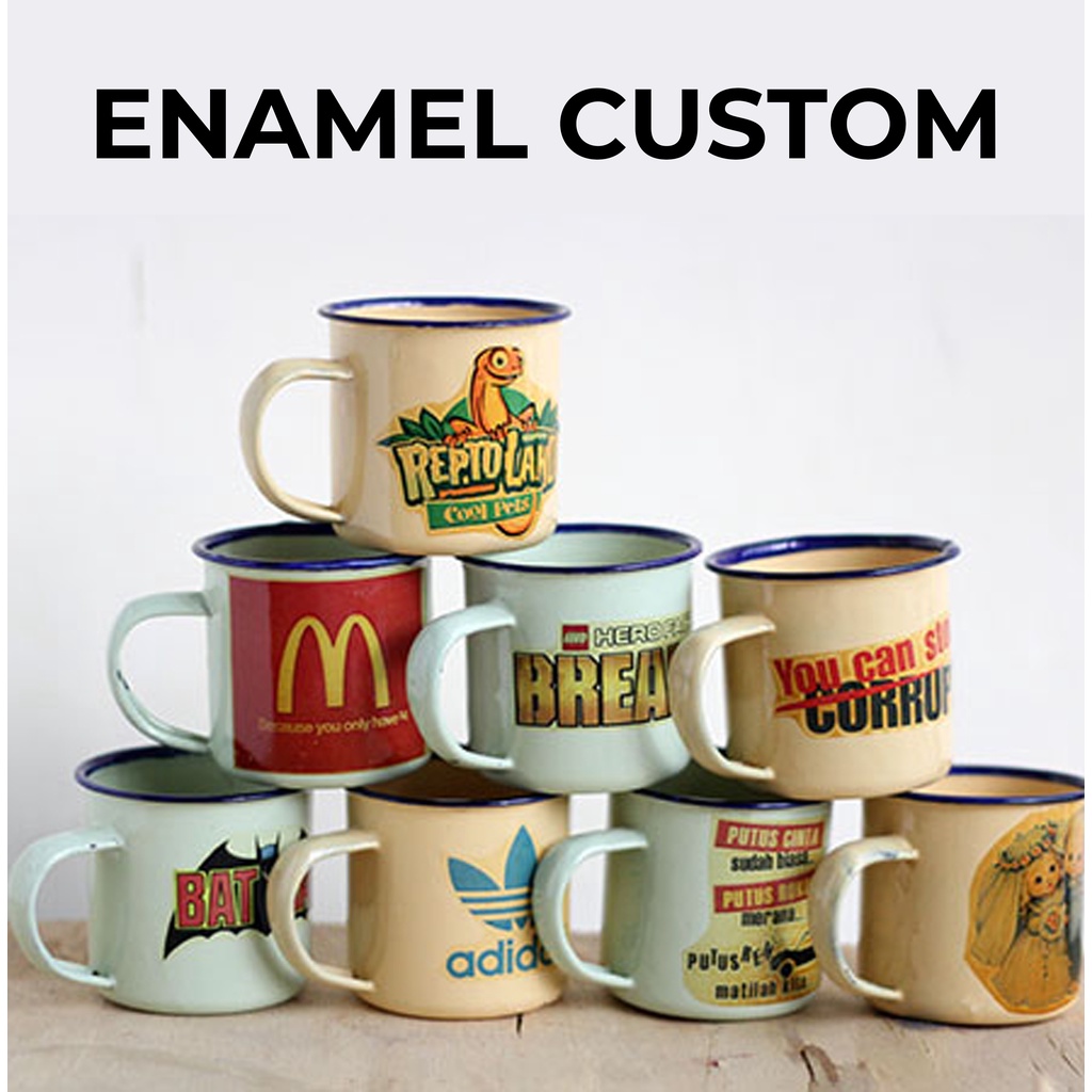Jual GELAS ENAMEL/ENAMEL CUSTOM/SOUVENIR ENAMELCUSTOM DESIGN | Shopee ...