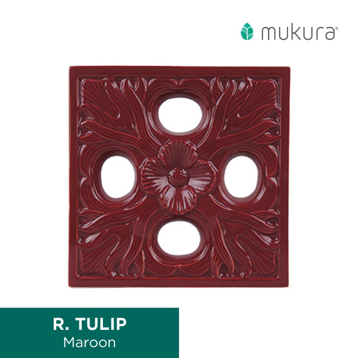 Jual Mukura - Roster Tulip (20x20, Maroon, Monocolor) | Shopee Indonesia