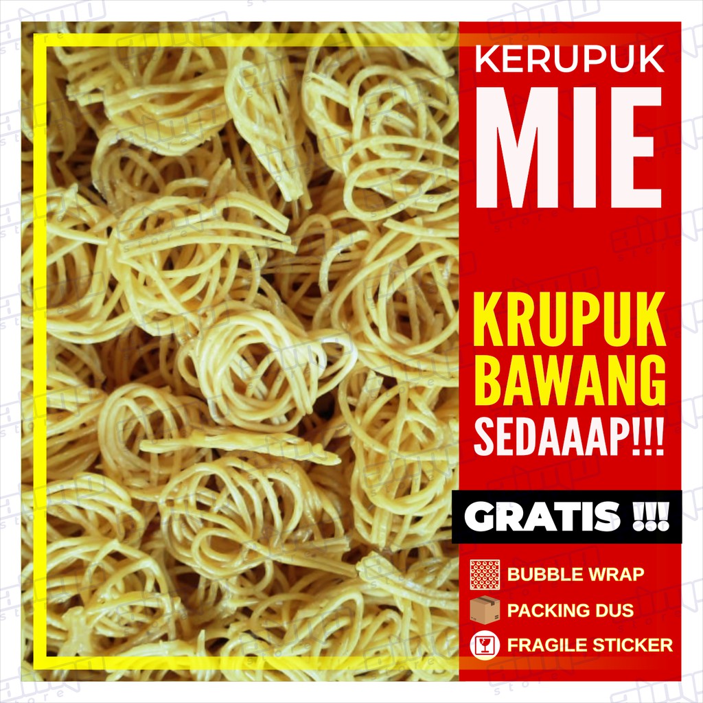 Jual KERUPUK UKER KUNING Krupuk MI RASA BAWANG Krupuk Bentuk Mie Mentah ...