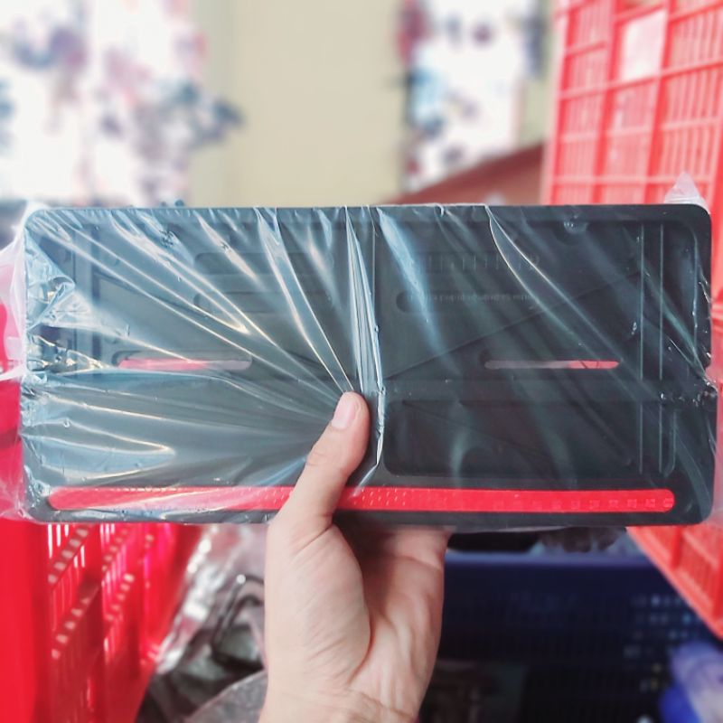 Jual Tempat plat nomor model stndard isi (sepasang) lis merah~putih ...