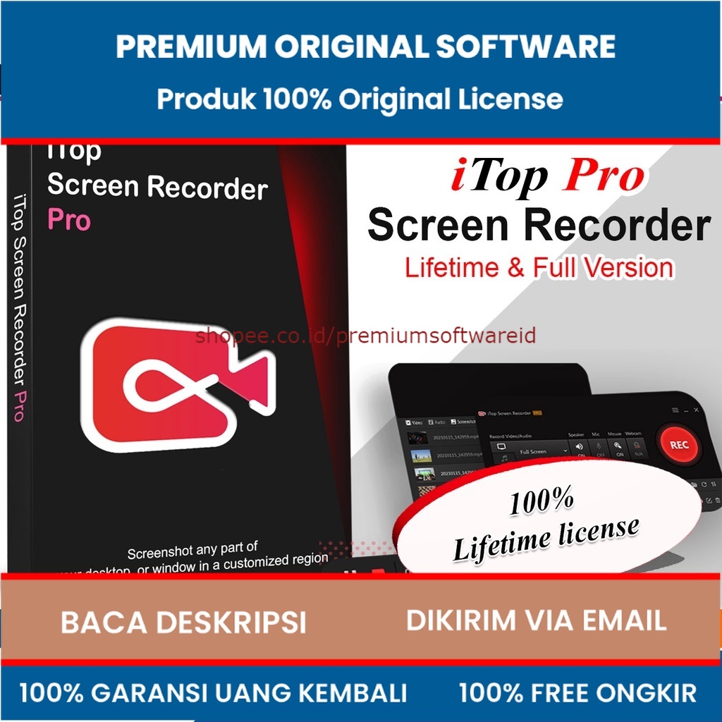 Jual iTop Screen Recorder Pro Perekam Layar | Shopee Indonesia