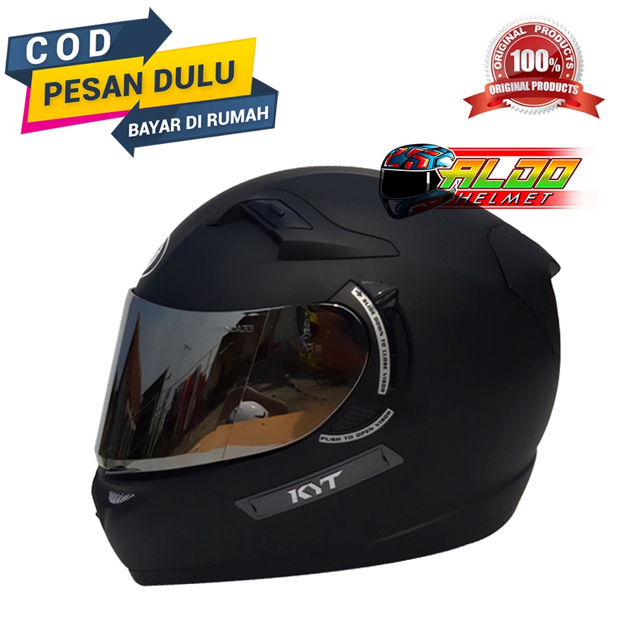 Jual HELM KYT K2 RIDER SOLID BLACK DOFF FLAT VISOR IRADIUM HELM FULL ...