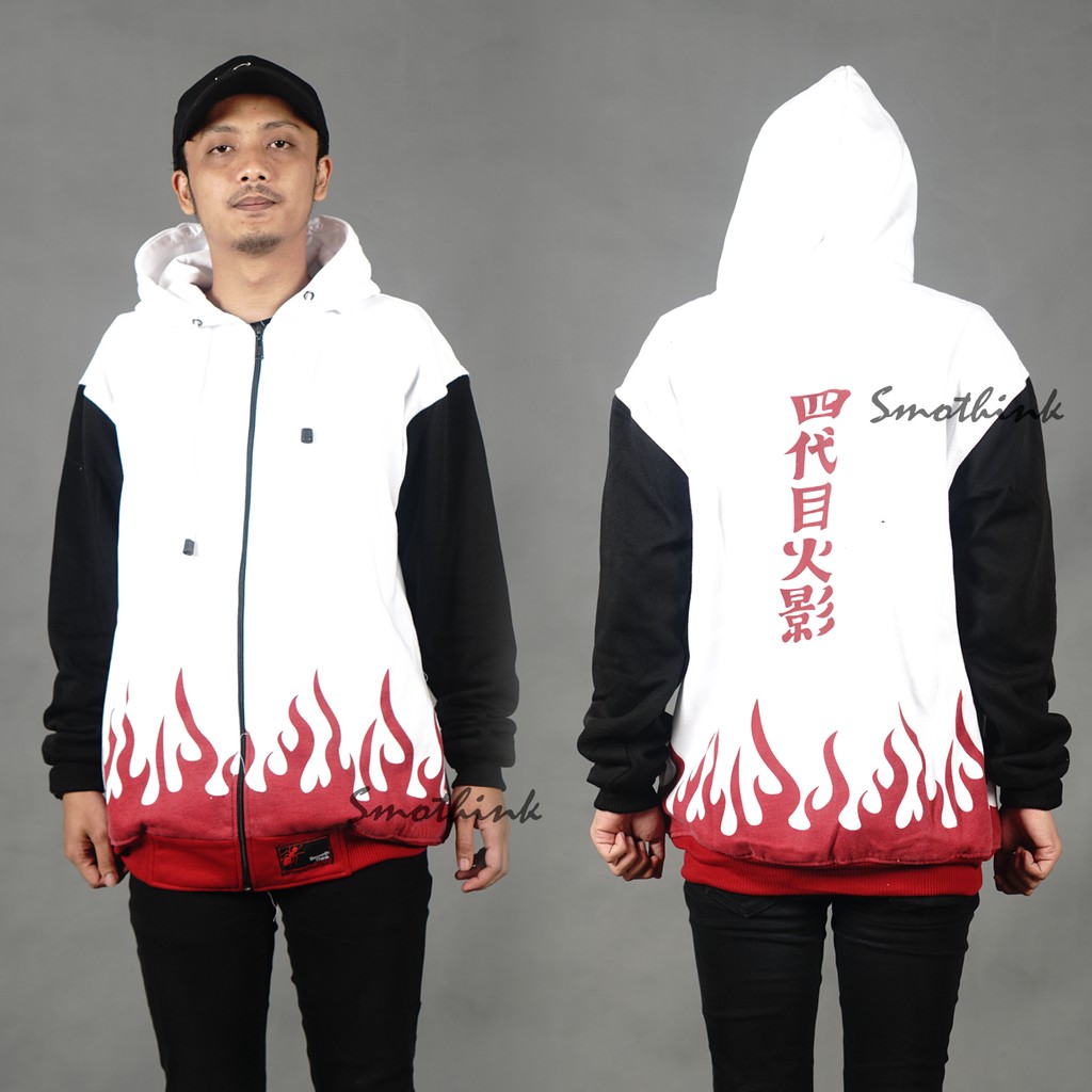 Jual HBS Jaket Style Hokage Yondaime putih / Jaket Kyubi / Jaket Segel ...
