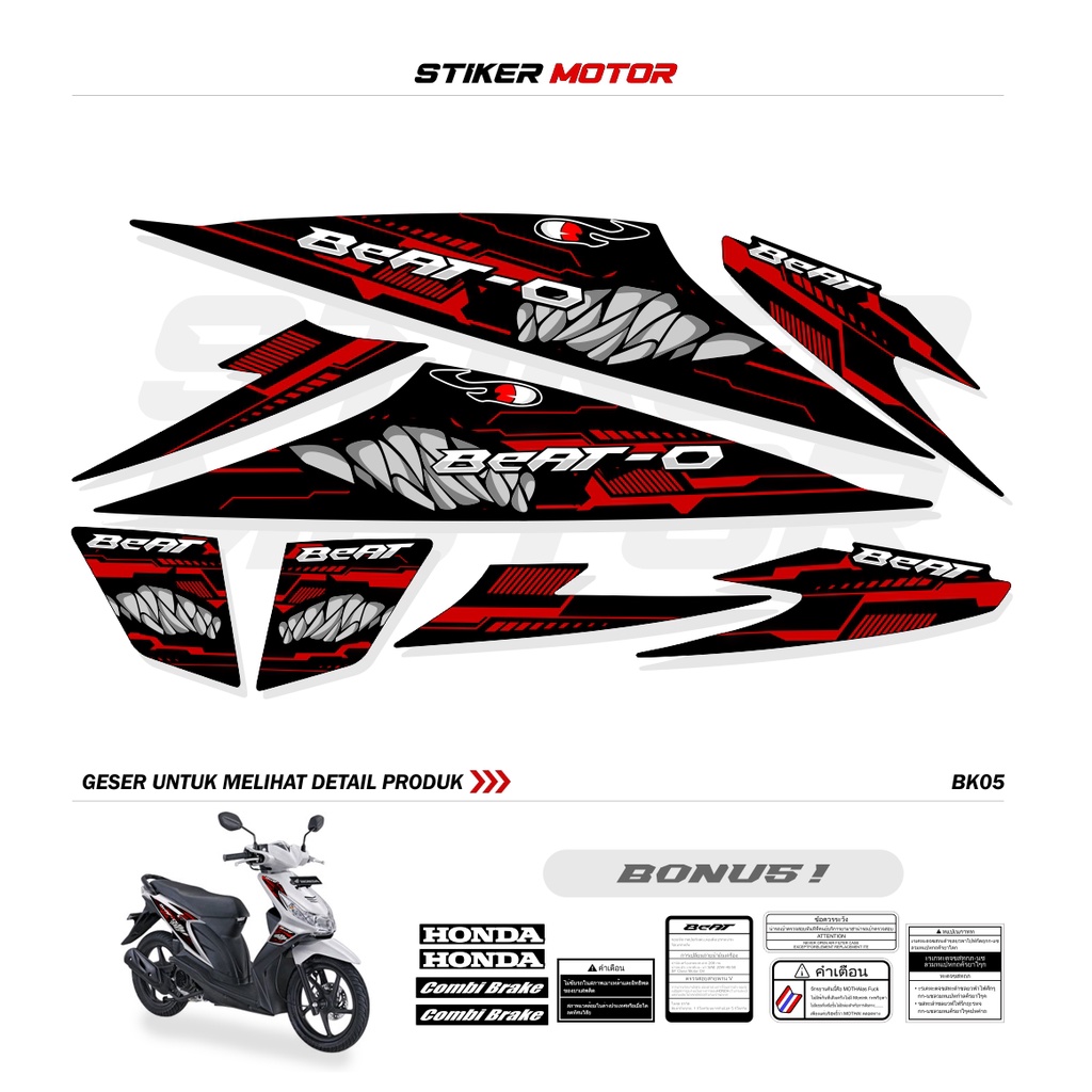 Jual STRIPING BEAT KARBU BK05 SHARK BEAT OLD HONDA ICON STICKER BEAT ...