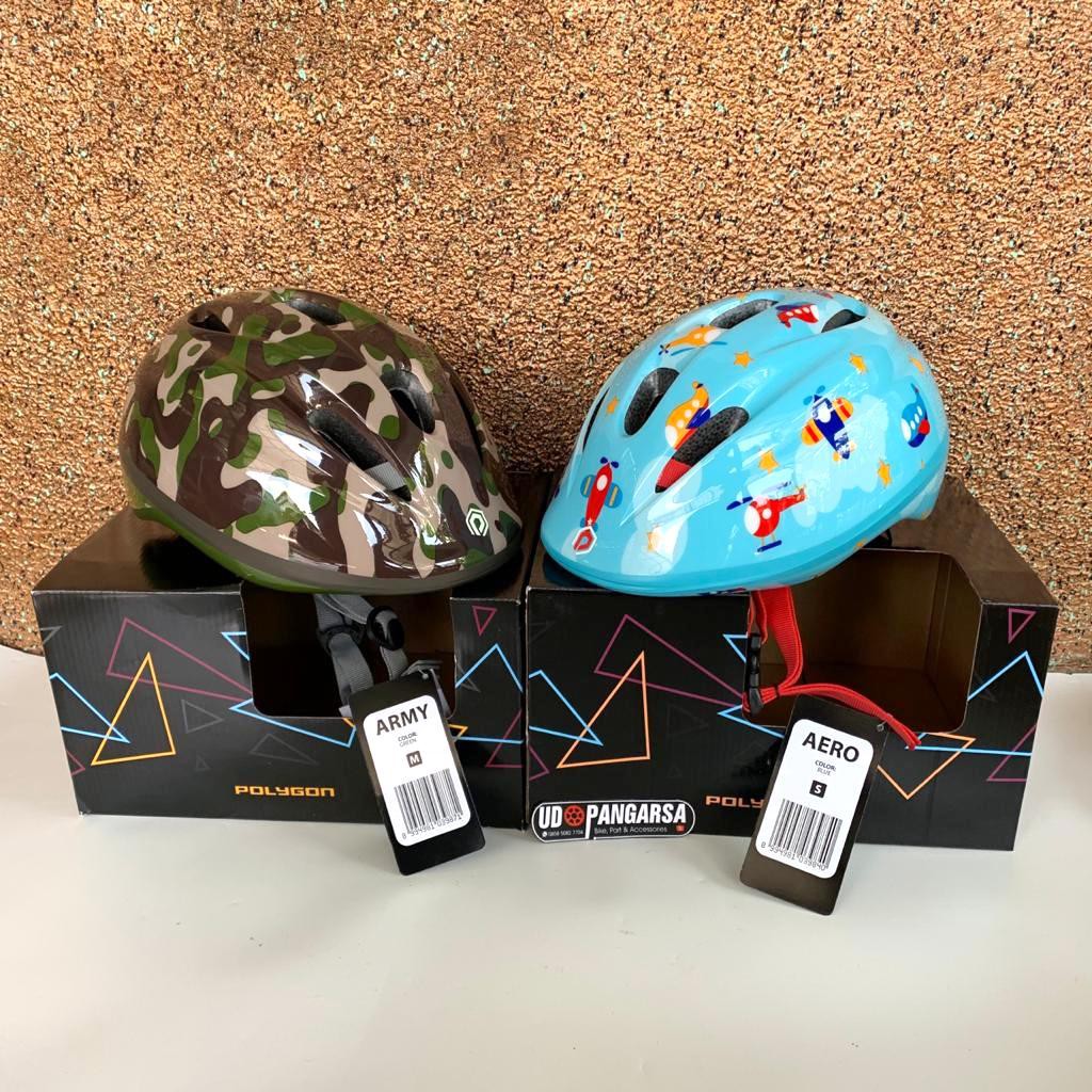 Jual POLYGON HELM HELMET SEPEDA GOWES KIDS KID ANAK POLYGON TNI DORENG ...