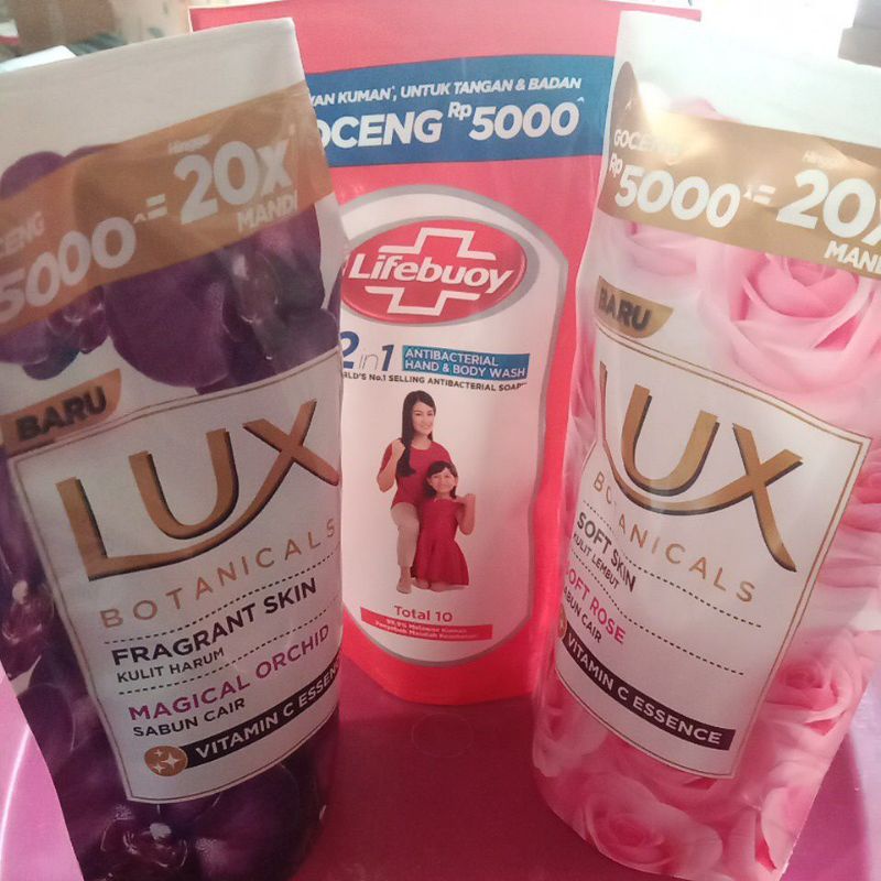 Jual Lifebuoy Body wash Lux Body Wash sabun mandi cair 90ml/85ml kemasan 5rb | Shopee Indonesia