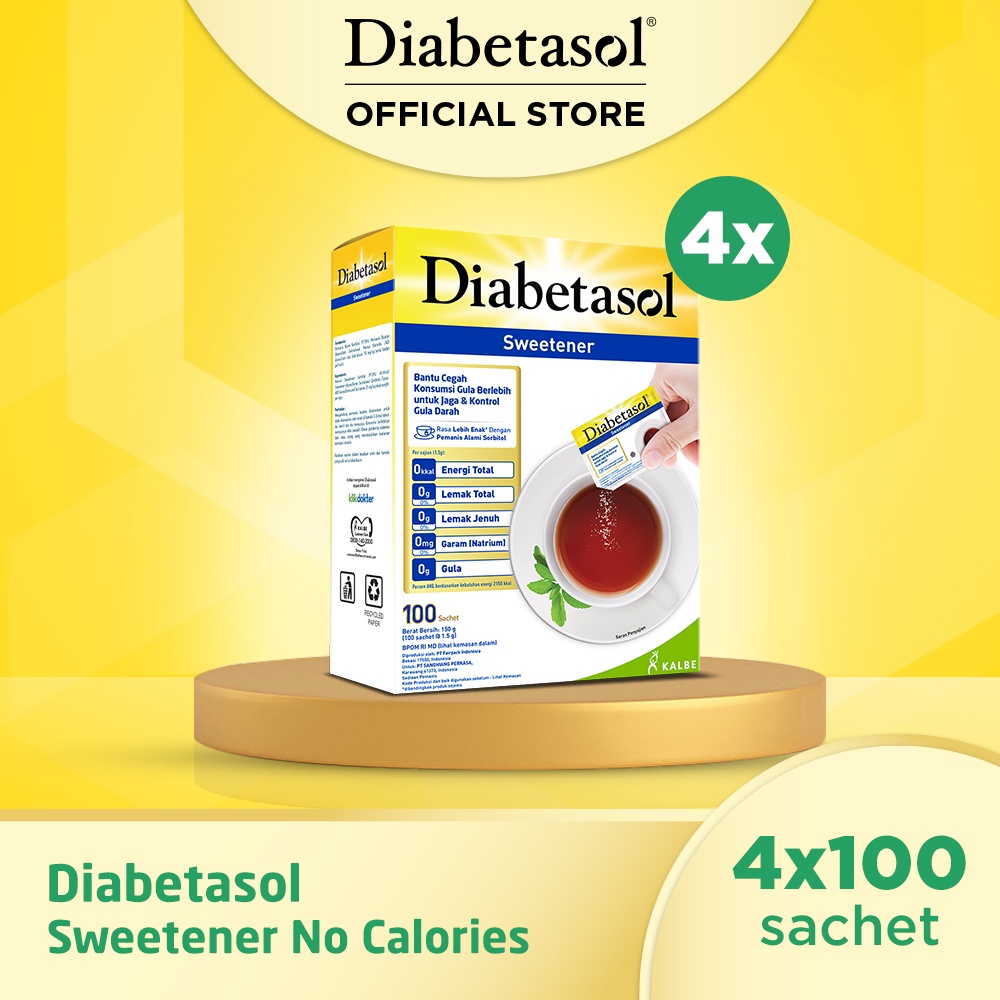 Jual BUY 4 Diabetasol Sweetener No Calories 100x1.5g | Shopee Indonesia