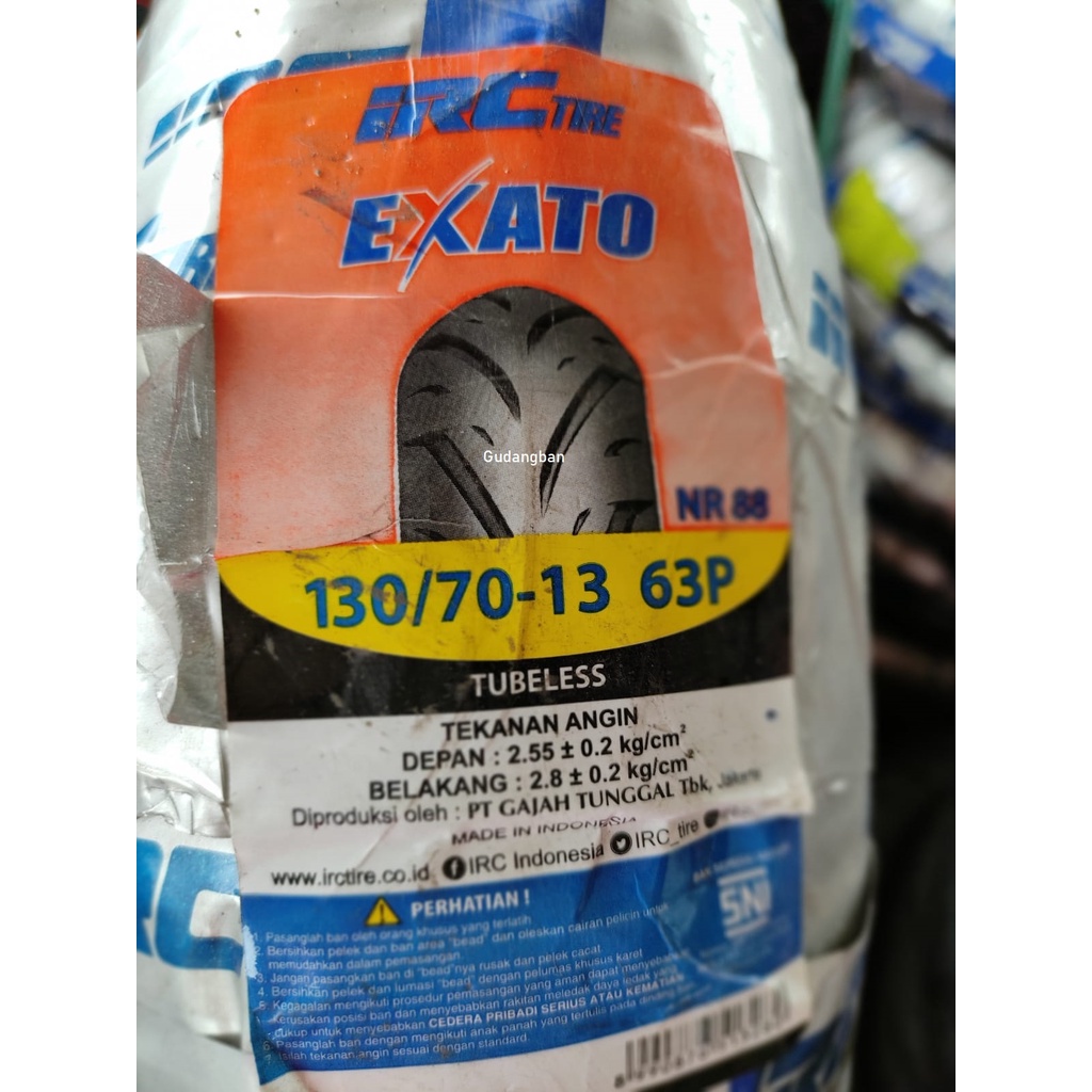 Jual ( RING 13 ) SALE!! IRC 130 70 13 TUBELESS ( TIPE CEK VARIAN ) Exato NR88 SCT007 SS-560R Ban ...