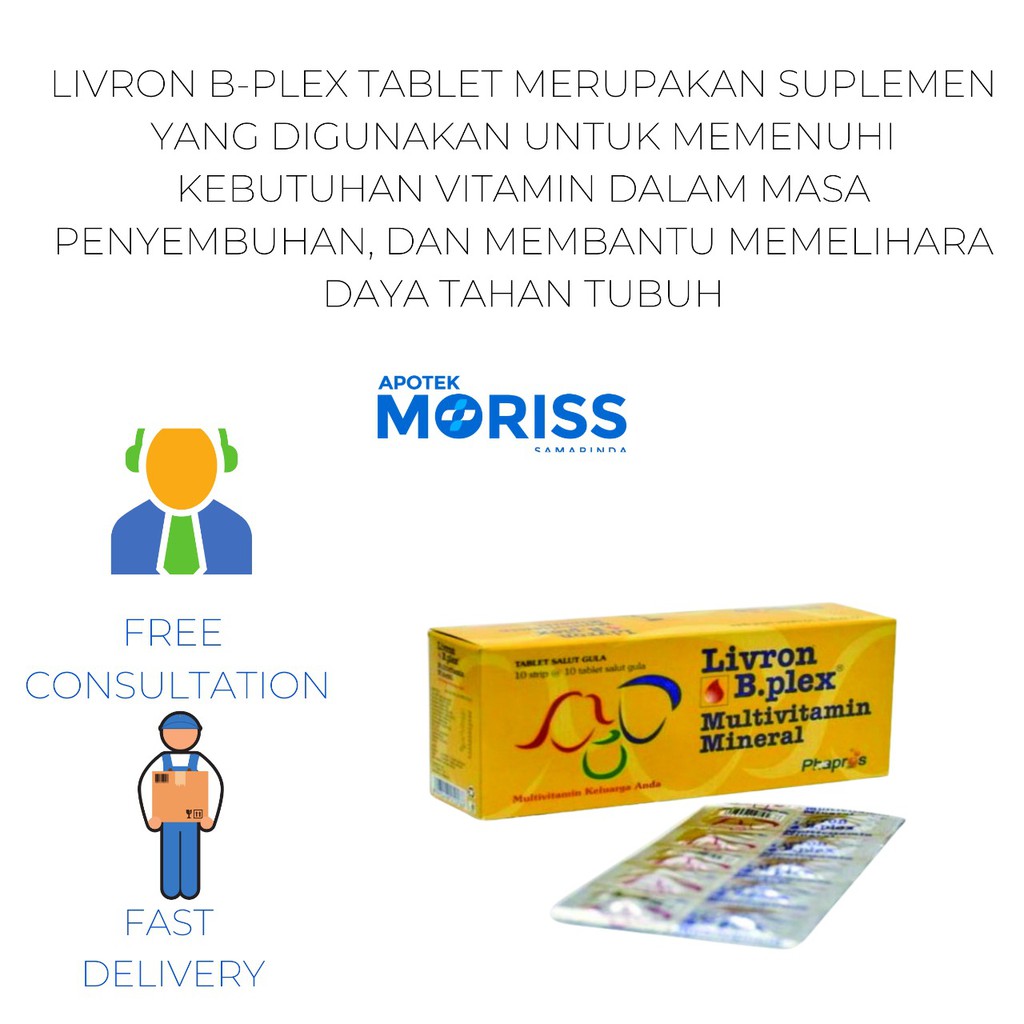 Jual LIVRON B-PLEX MULTIVITAMIN & MINERAL 10 TABLET | Shopee Indonesia