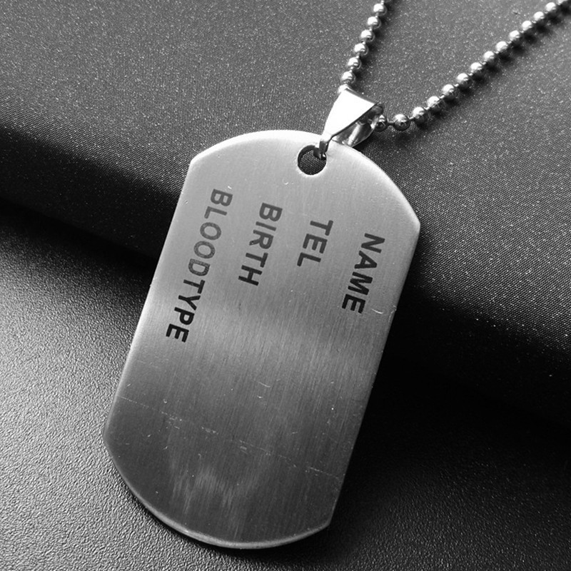 Jual Kalung Dogtag Military Army Name plate Stainless Steel Pria Cowok ...