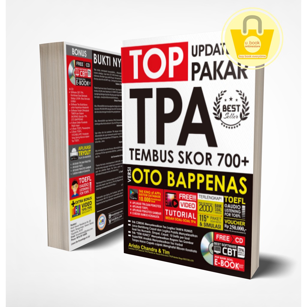 Jual BUKU TOP UPDATE PAKAR TPA TEMBUS SKOR 700+ VERSI OTO BAPPENAS (+CD ...