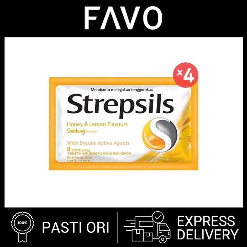 Jual Permen Strepsils Pelega Tenggorokan Honey & Lemon 8 Butir - 4 Pcs ...