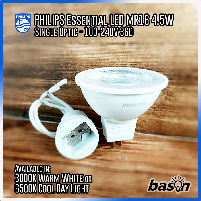 Jual PHILIPS Essential LED MR16 4.5W 36D 100-240V - 3000K atau 6500K ...