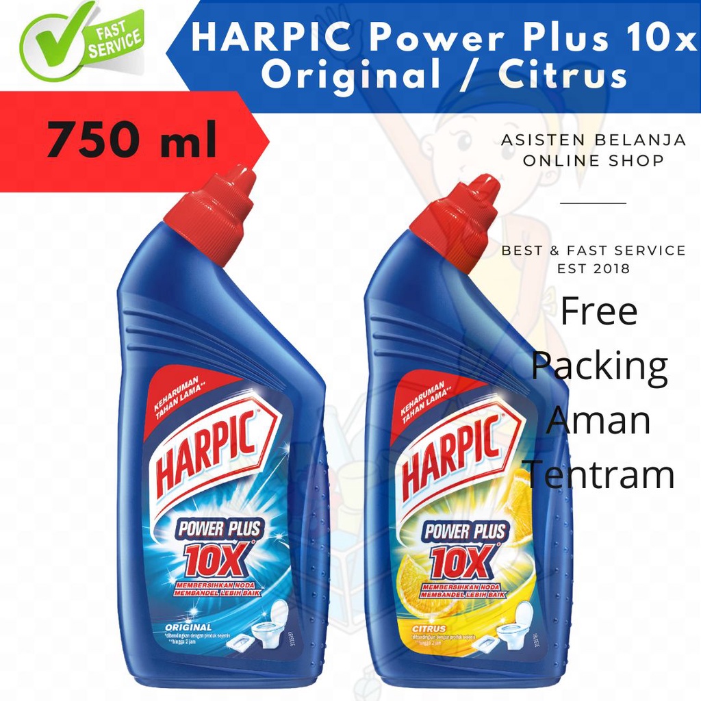 Jual HARPIC Power Plus 10x Max Clean Original / Citrus Pembersih Noda Kloset 750ml 750 ml ...
