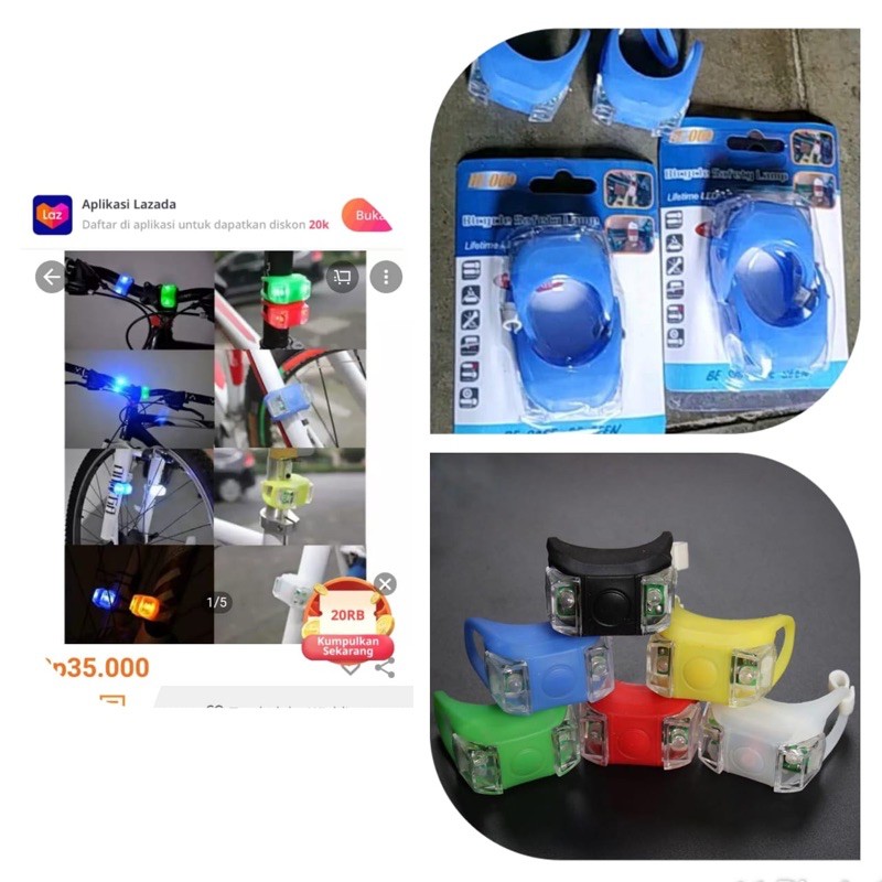 Jual LAMPU FLASH SEPEDA/MOTOR/MOBIL & Lampu Sepeda Ready Kuning biru ...