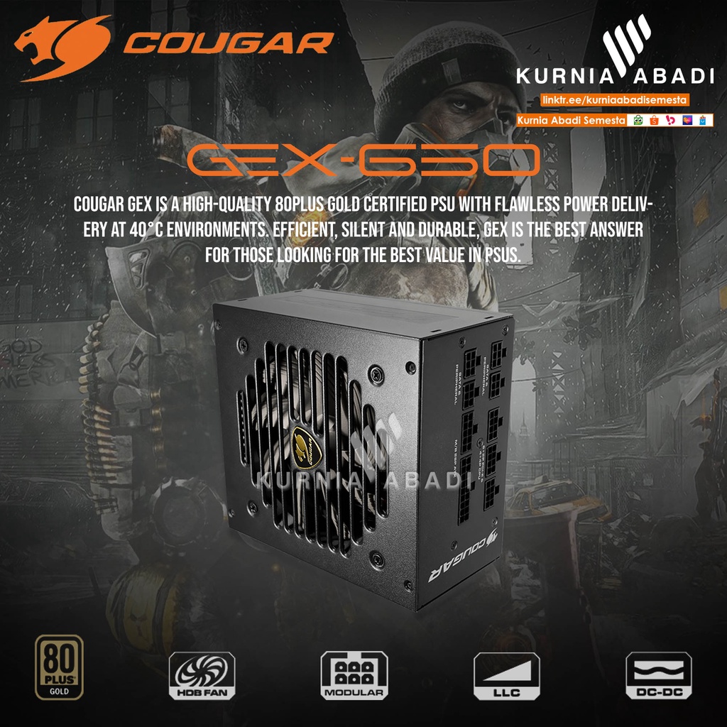 Jual COUGAR GAMING PSU GEX-650 80+ Gold Fully Modular | Shopee Indonesia