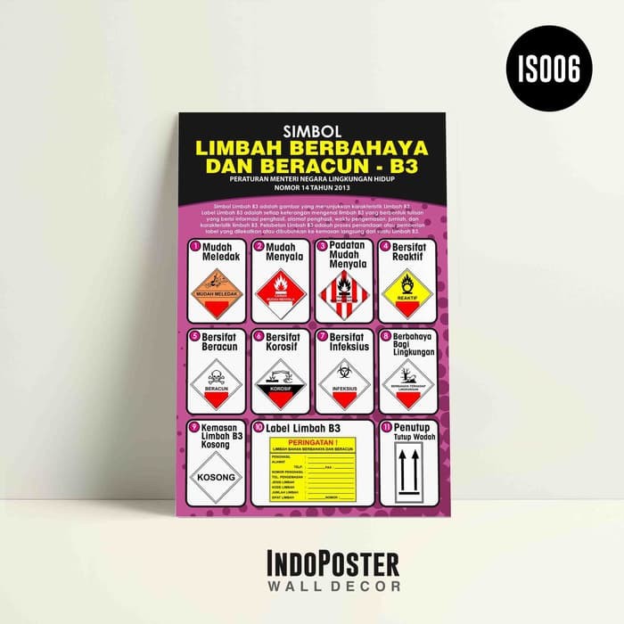 Jual Poster K3 Keselamatan Kerja Safety Simbol Limbah Beracun Berbahaya ...