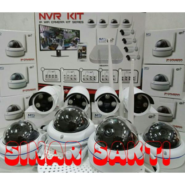 Jual Camera Cctv Wirelessip Camera 8ch 8 Camera 3mp Ip Campaket Cctv Sinarsak71 Juara Shopee 