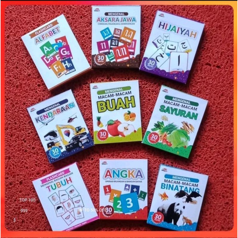 Jual Paud..flash card hijaiyah, card angka, flash card huruf,warna ...