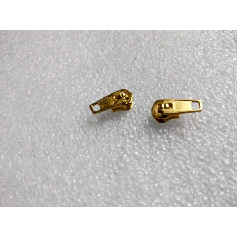 Jual kepala resleting gigi besi metal no.3 dan 3,5 warna emas (100 pcs ...