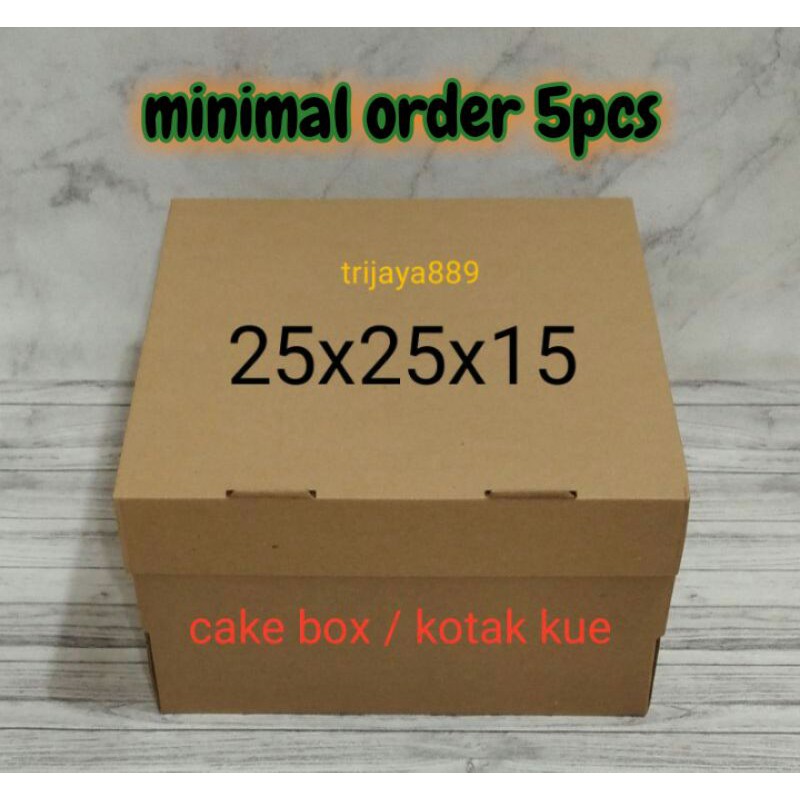 Jual kardus cake box / kotak kue uk 25x25x15 | Shopee Indonesia