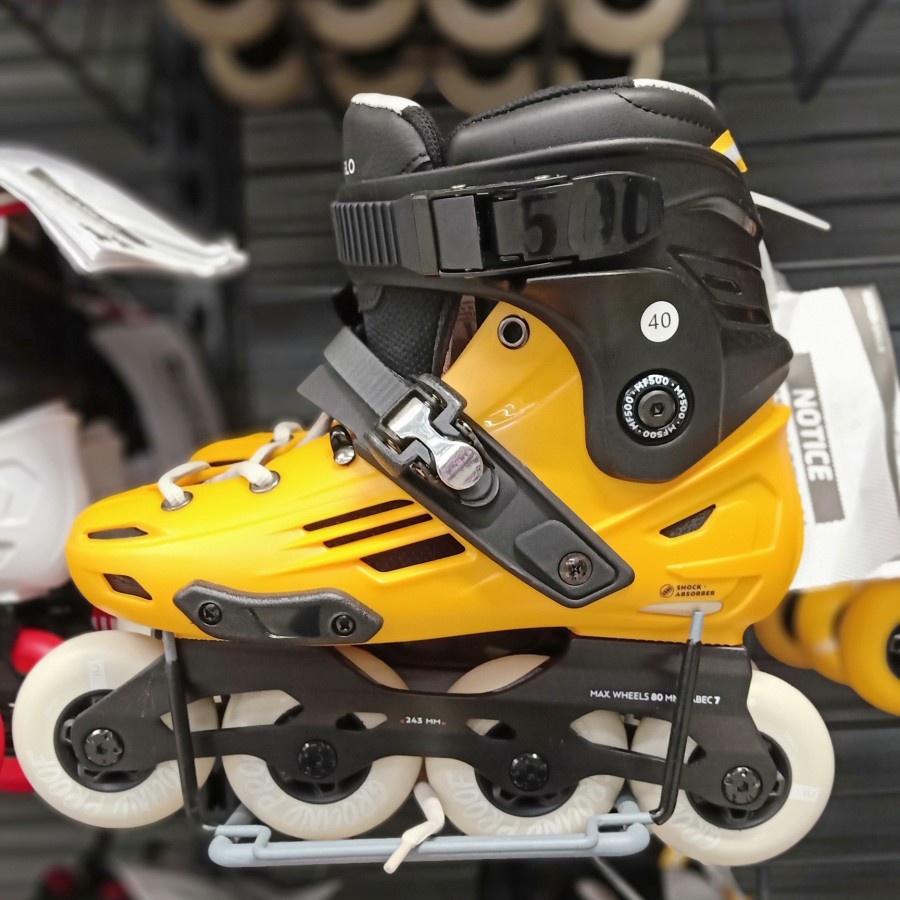 Jual Adult Freeride Hardboot Inline Skates MF500 roller skates yellow ...