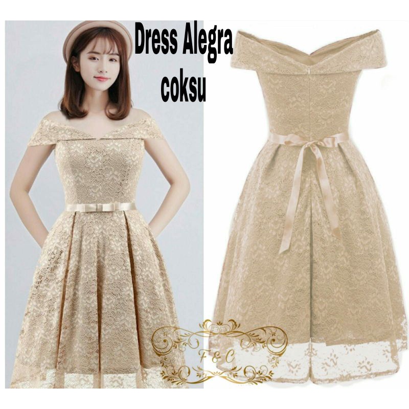 Jual Pakaian Natal Terbaru Dres Wanita Kekinian / Dress Brukat dres alegra Pendek Remaja Korea ...