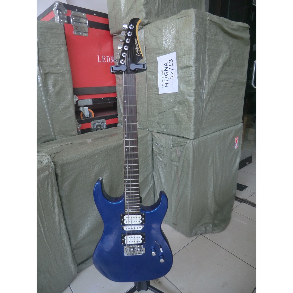 Jual GITAR ELEKTRIK SILVERTONE BLUE METALIK DOUBLE SPULL | Shopee Indonesia