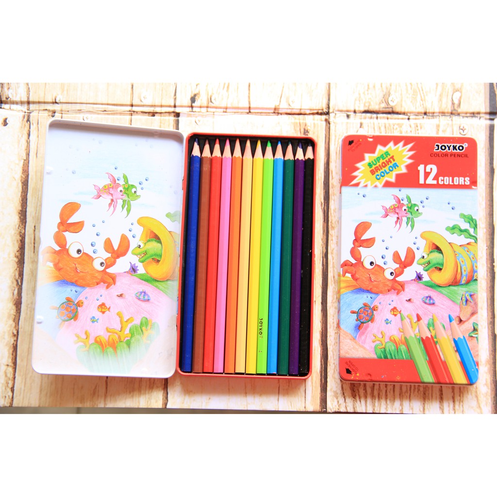Jual Pensil Warna Joyko Kaleng 12 Color | Shopee Indonesia