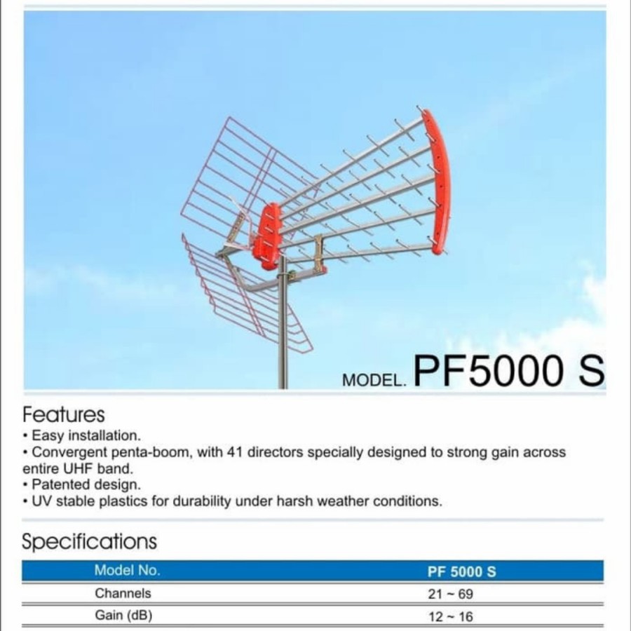 Jual antena tv pf 5000 s goceng anten analog luar pf5000 | Shopee Indonesia
