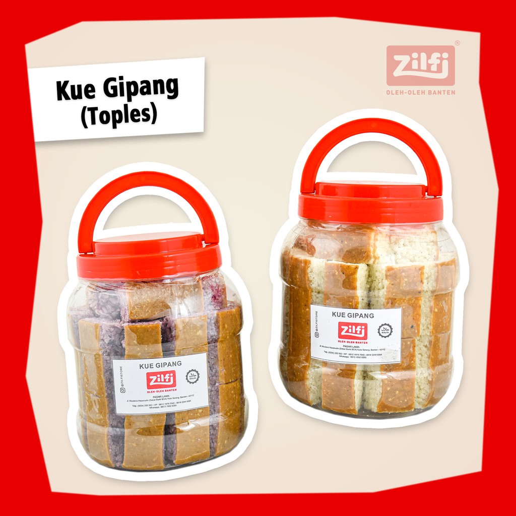 Jual Kue Gipang Ketan (Toples) || Oleh-oleh Banten || ZILFI | Shopee ...