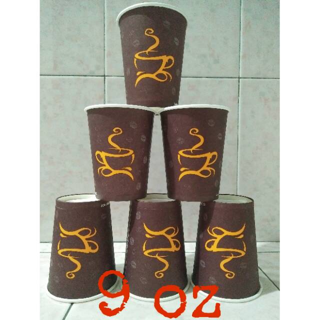 Jual Hot paper cup /gelas kertas kopi/teh 9 oz (50 pcs) | Shopee Indonesia