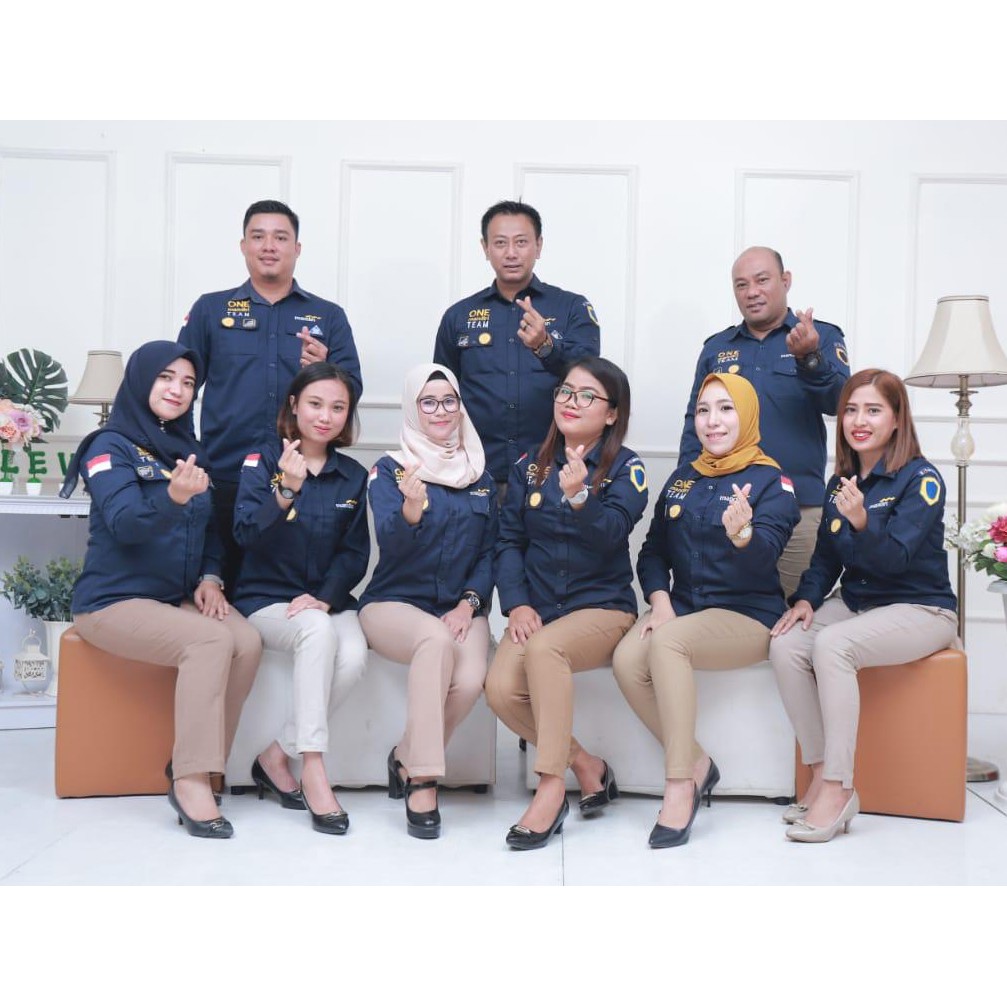 Jual KEMEJA SERAGAM PRIA WANITA BAJU LENGAN PANJANG BANK MANDIRI ONE ...